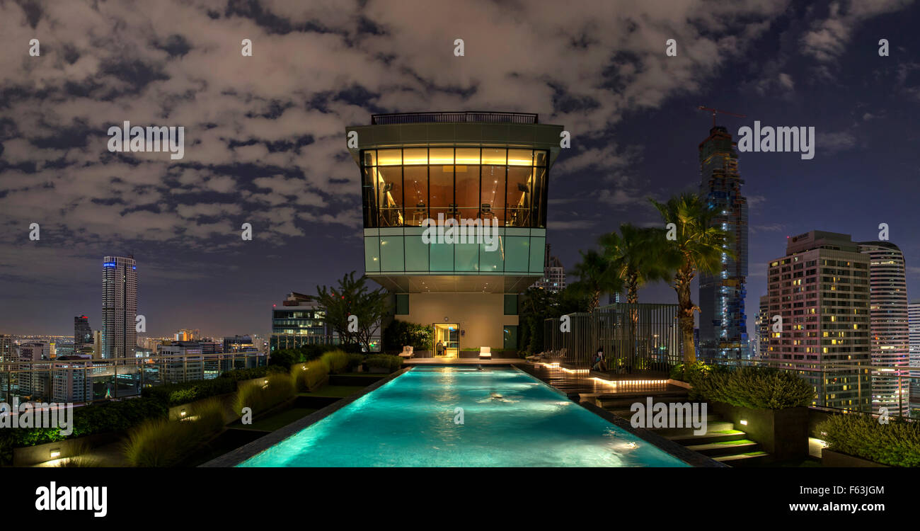 A luxury rooftop pool in Asia Stock Photo - Alamy