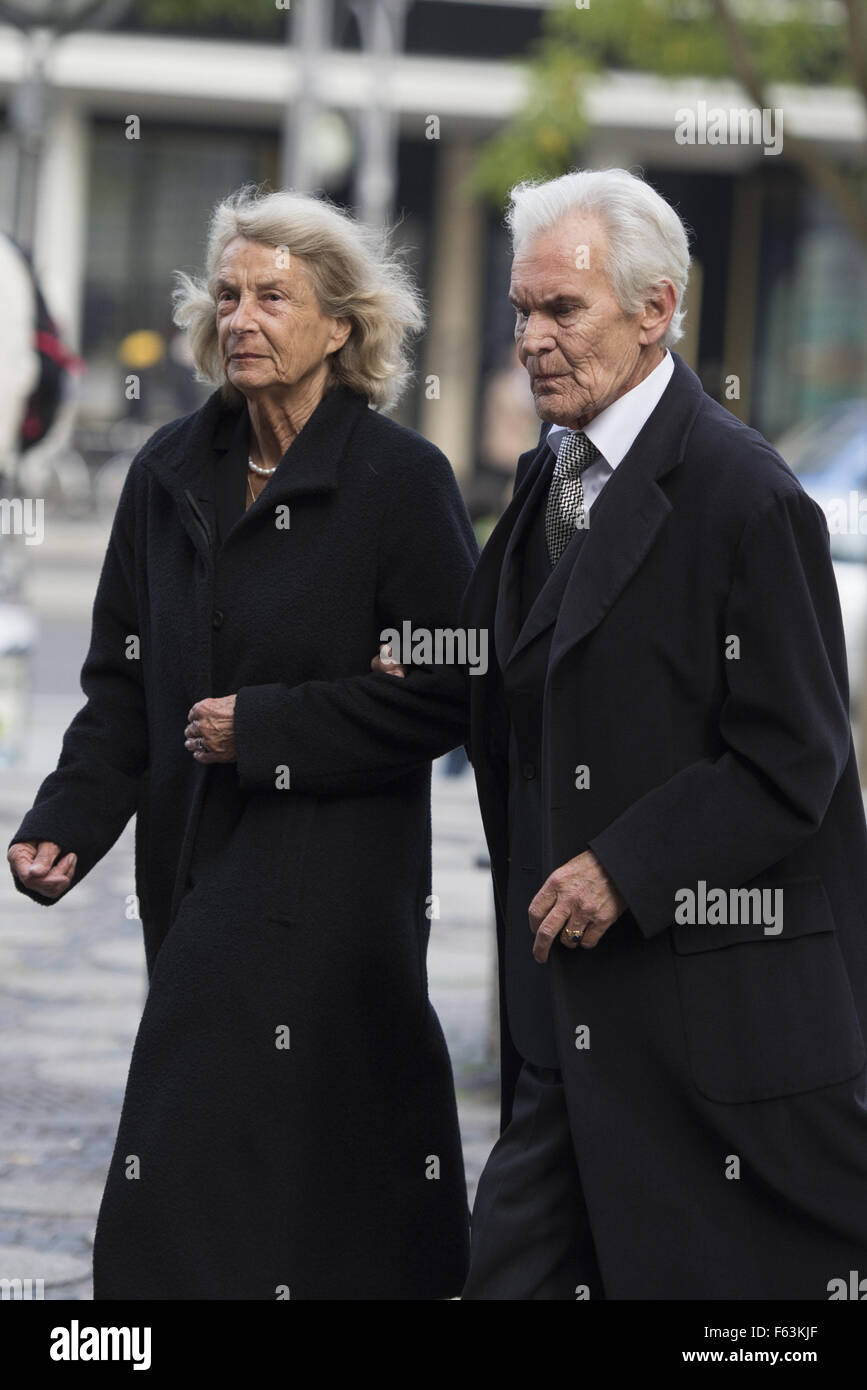 Guests attending the funeral service for Dr. Friedrich Wilhelm Prinz ...