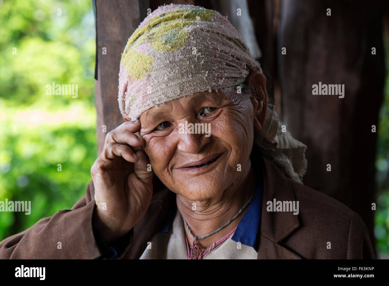 Portrait of an old woman in Chiang Mai, Northern Thailand Stock Photo ...