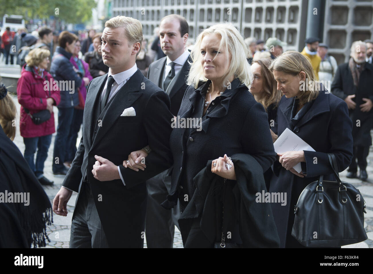 Guests attending the funeral service for Dr. Friedrich Wilhelm Prinz ...