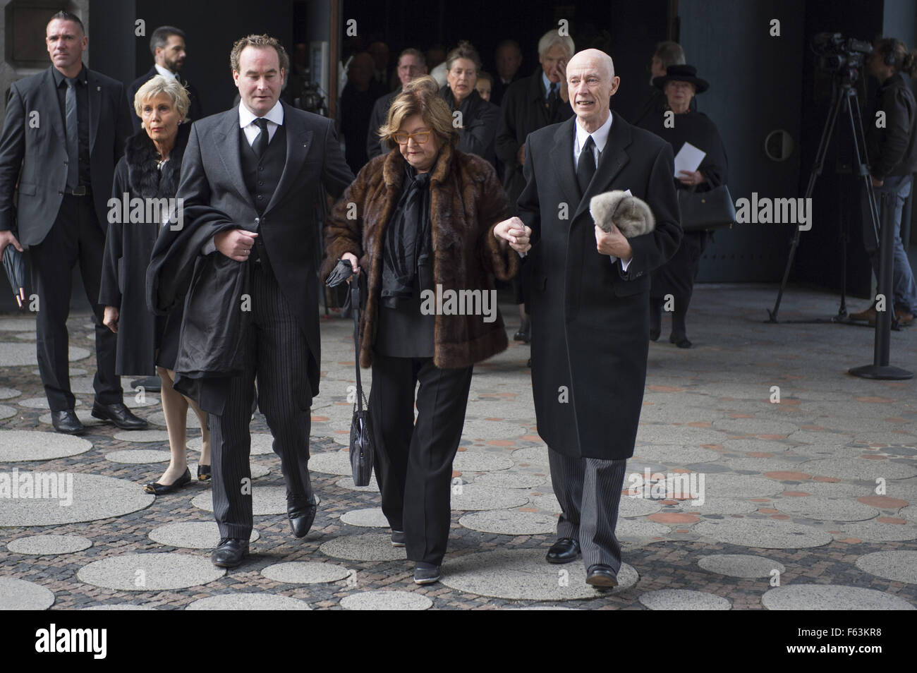 Guests attending the funeral service for Dr. Friedrich Wilhelm Prinz ...