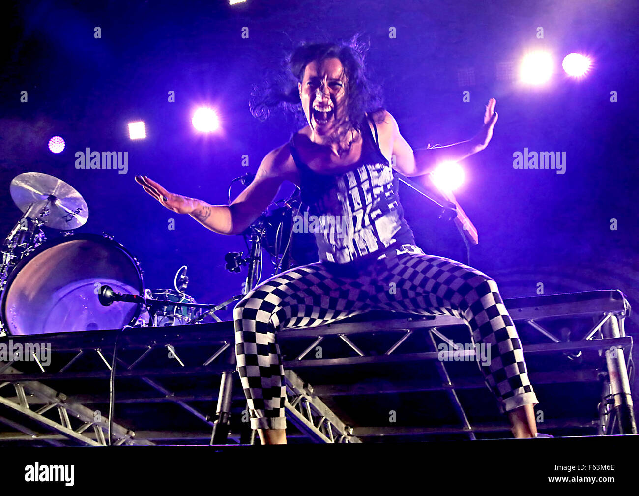 Matt and Kim performing at Manchester Arena Featuring: Matt and Kim ...
