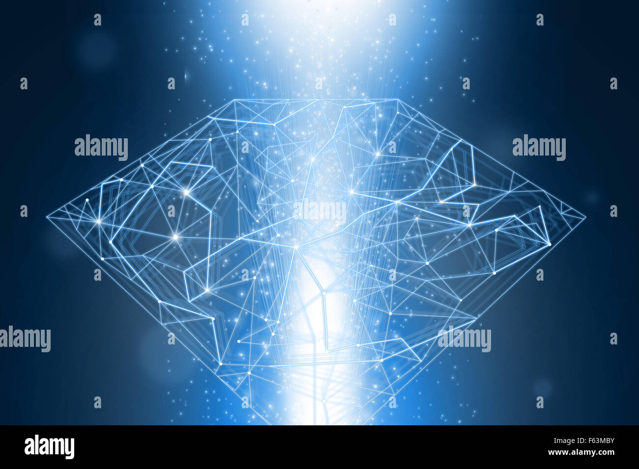 Blue abstract mesh diamond shape Stock Photo - Alamy