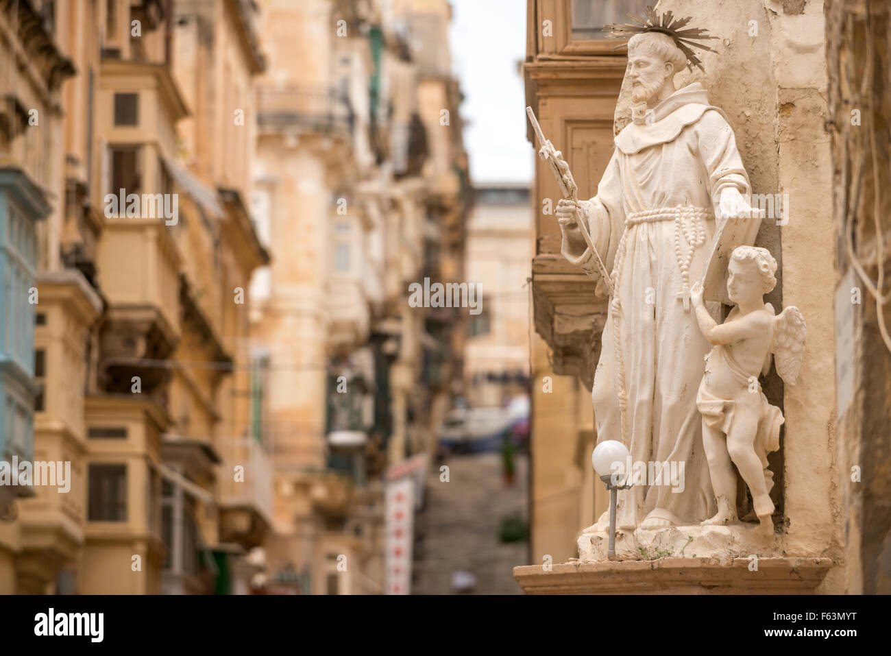 The famous balconies of Valletta in Malta Stock Photo - Alamy