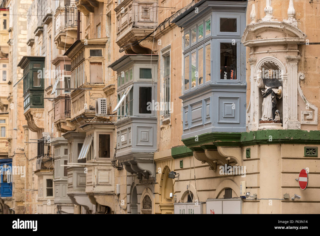 The famous balconies of Valletta in Malta Stock Photo - Alamy