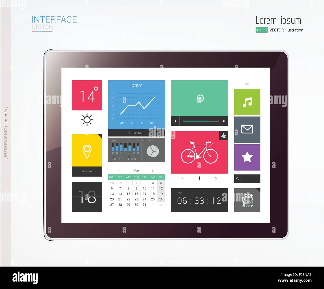 Tablet with interface template Stock Vector Image & Art - Alamy