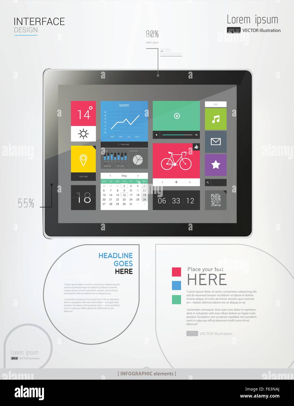 Tablet with interface template Stock Vector Image & Art - Alamy