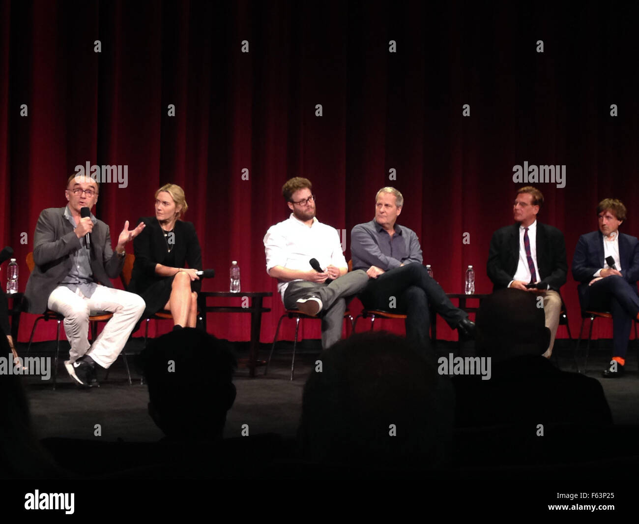 The cast and crew members from "Steve Jobs", (L-R) director Danny Boyle ...