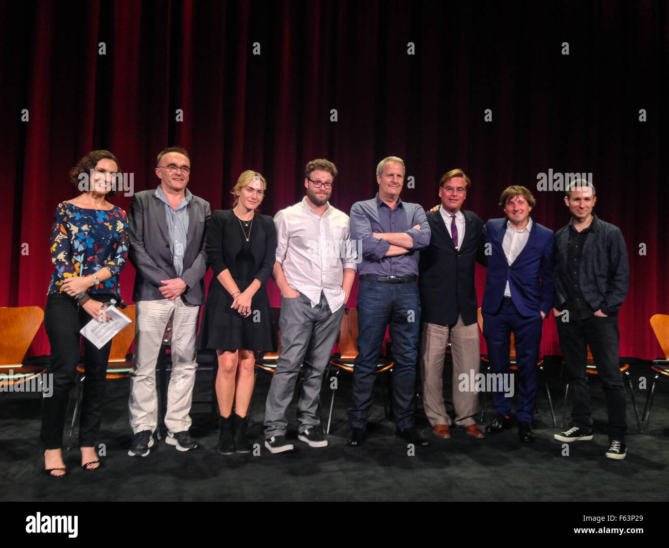 The cast and crew members from "Steve Jobs", (L-R) director Danny Boyle ...