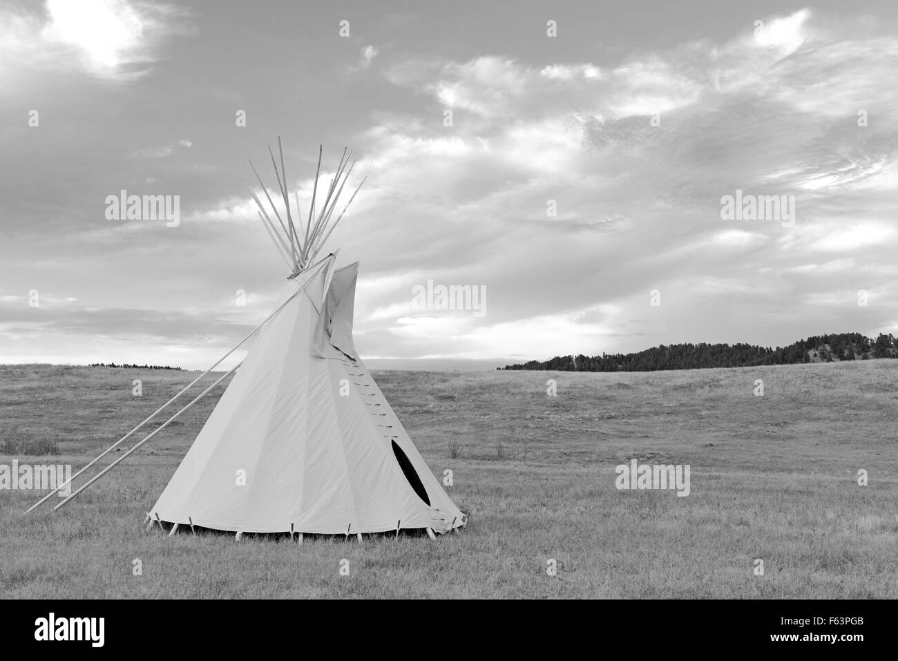 Teepee (tipi) as used by Native Americans in the Great Plains and ...