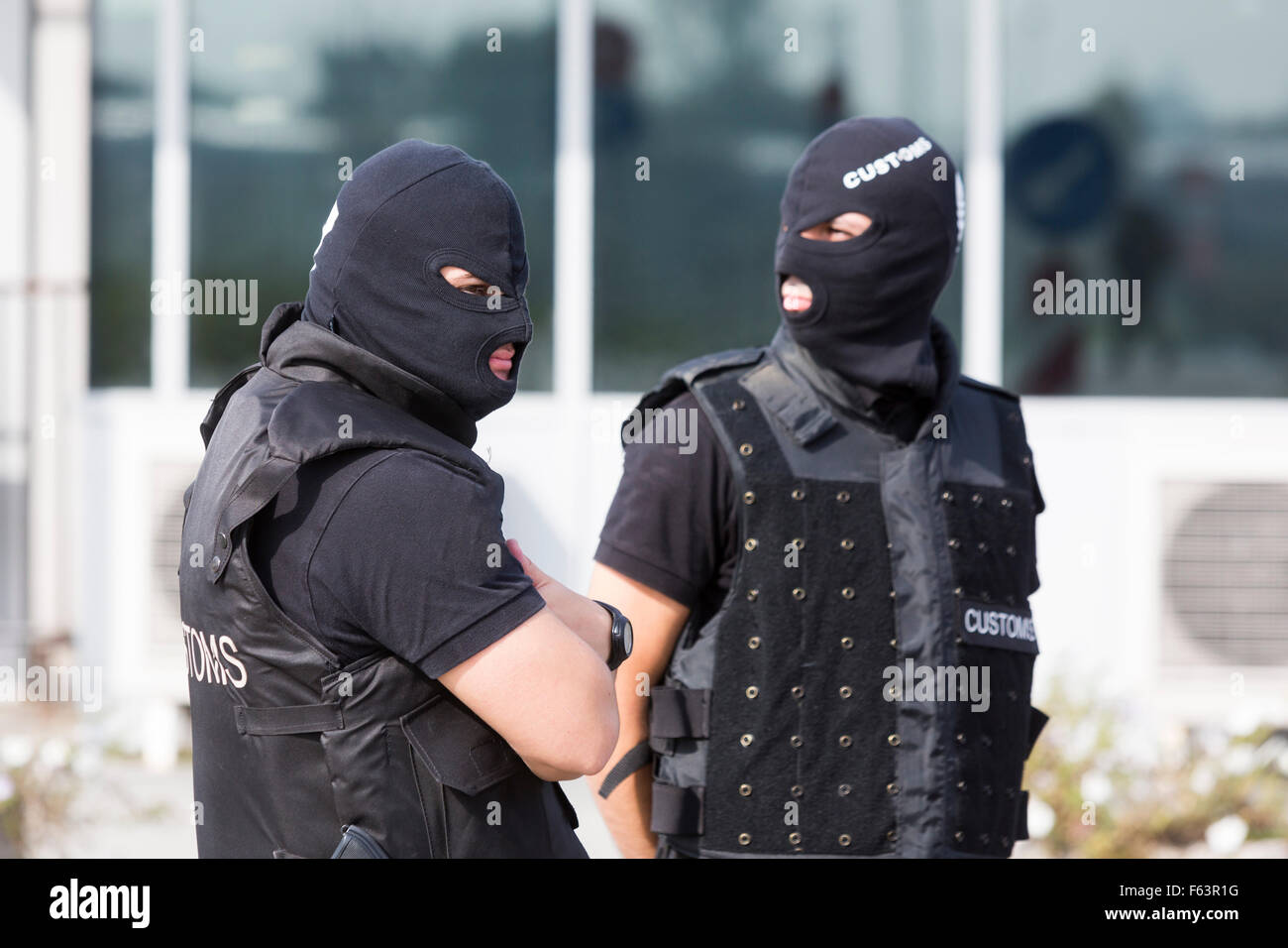 Customs officers are participating in a training for drugs detection in ...