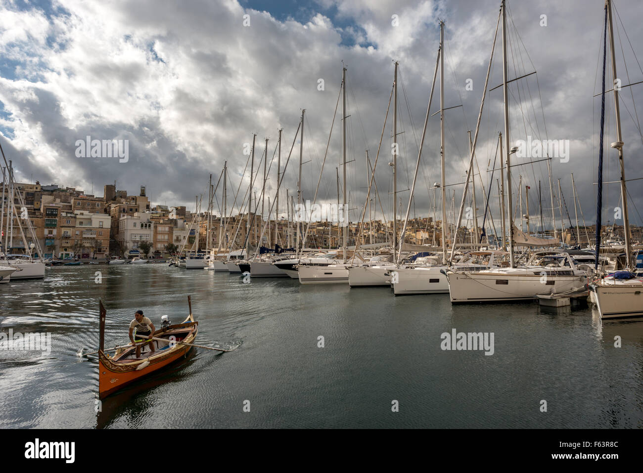 The Grand Harbour Marina at Birgu Valletta Malta Stock Photo - Alamy