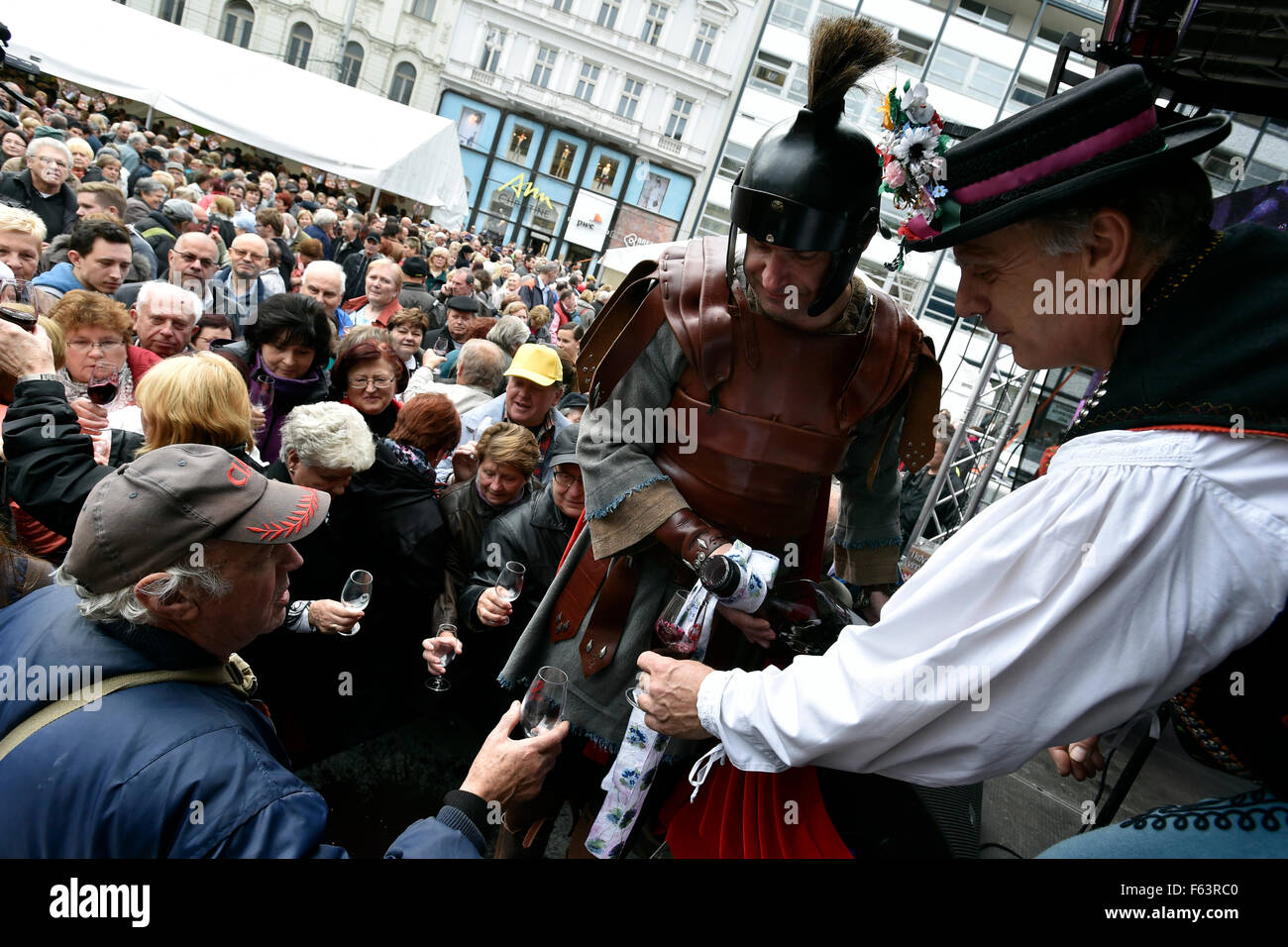 Brno, Czech Republic. 11th Nov, 2015. Actor Martin Slama, centre ...