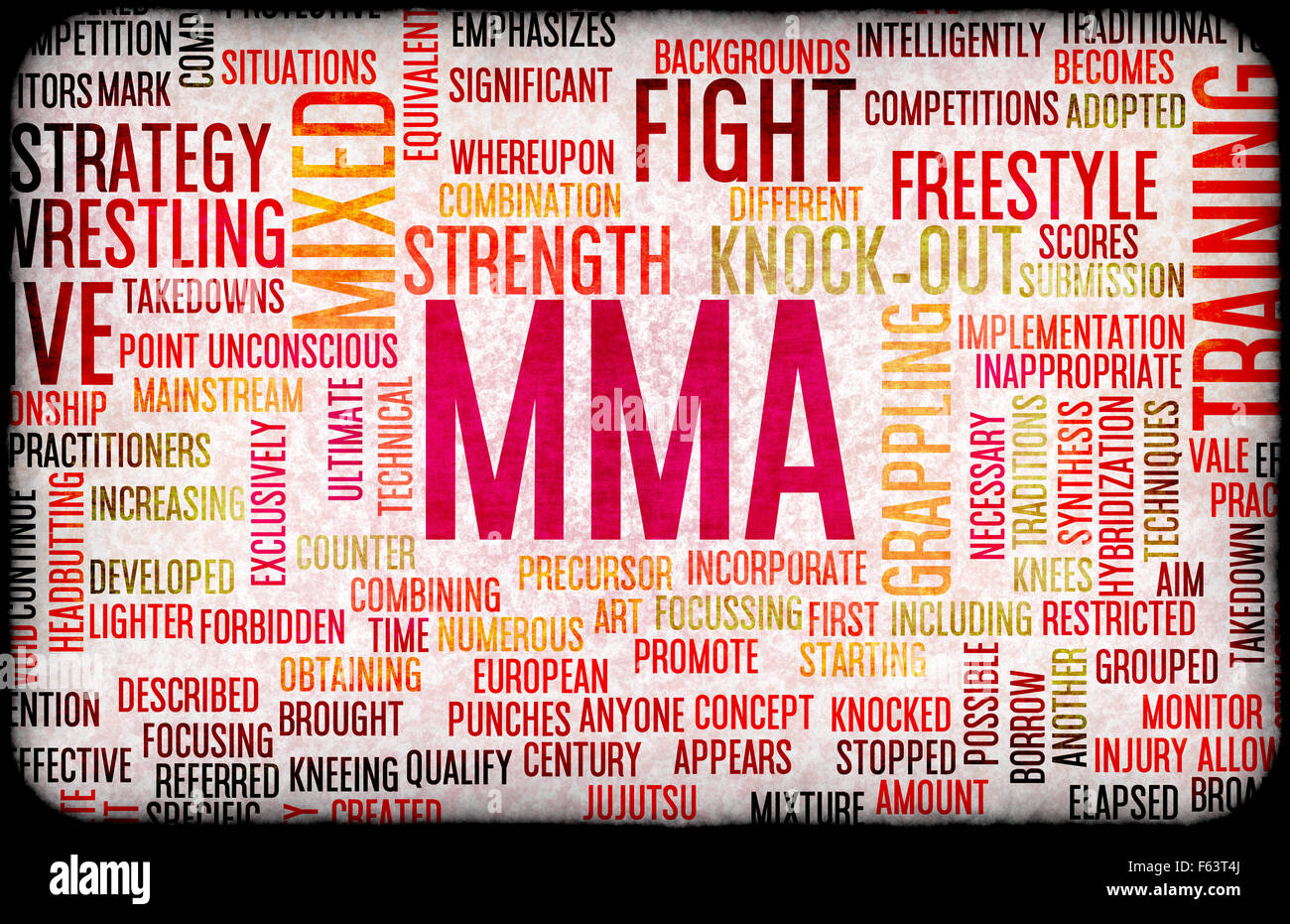 Mixed Martial Arts or MMA as a Grunge Concept Background Stock Photo ...