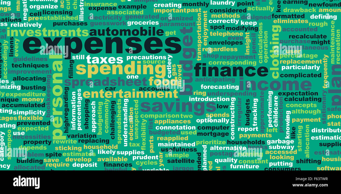 Expenses on a Personal Level and Expenditure in Life Stock Photo - Alamy