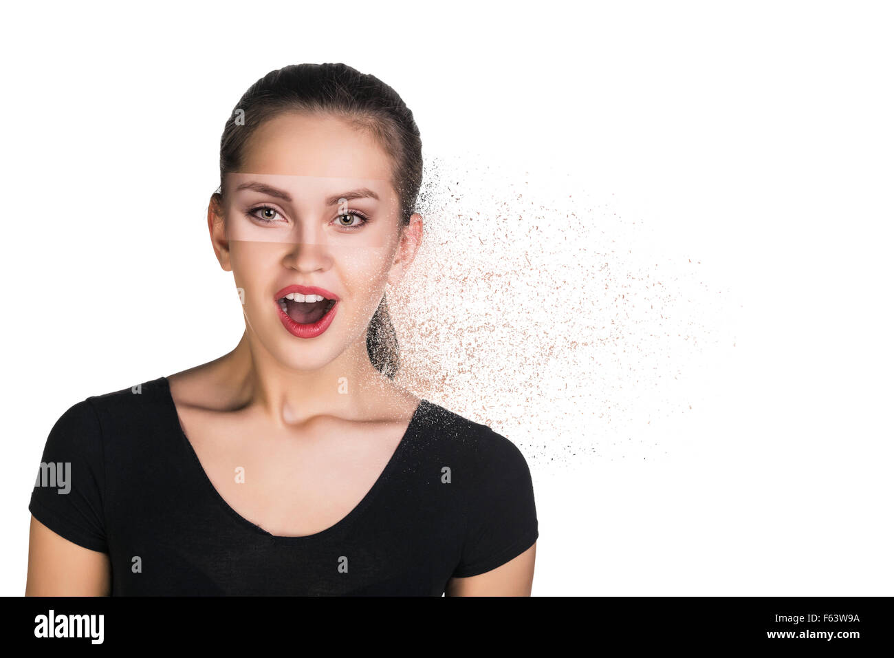 Young woman expresses shock Stock Photo - Alamy