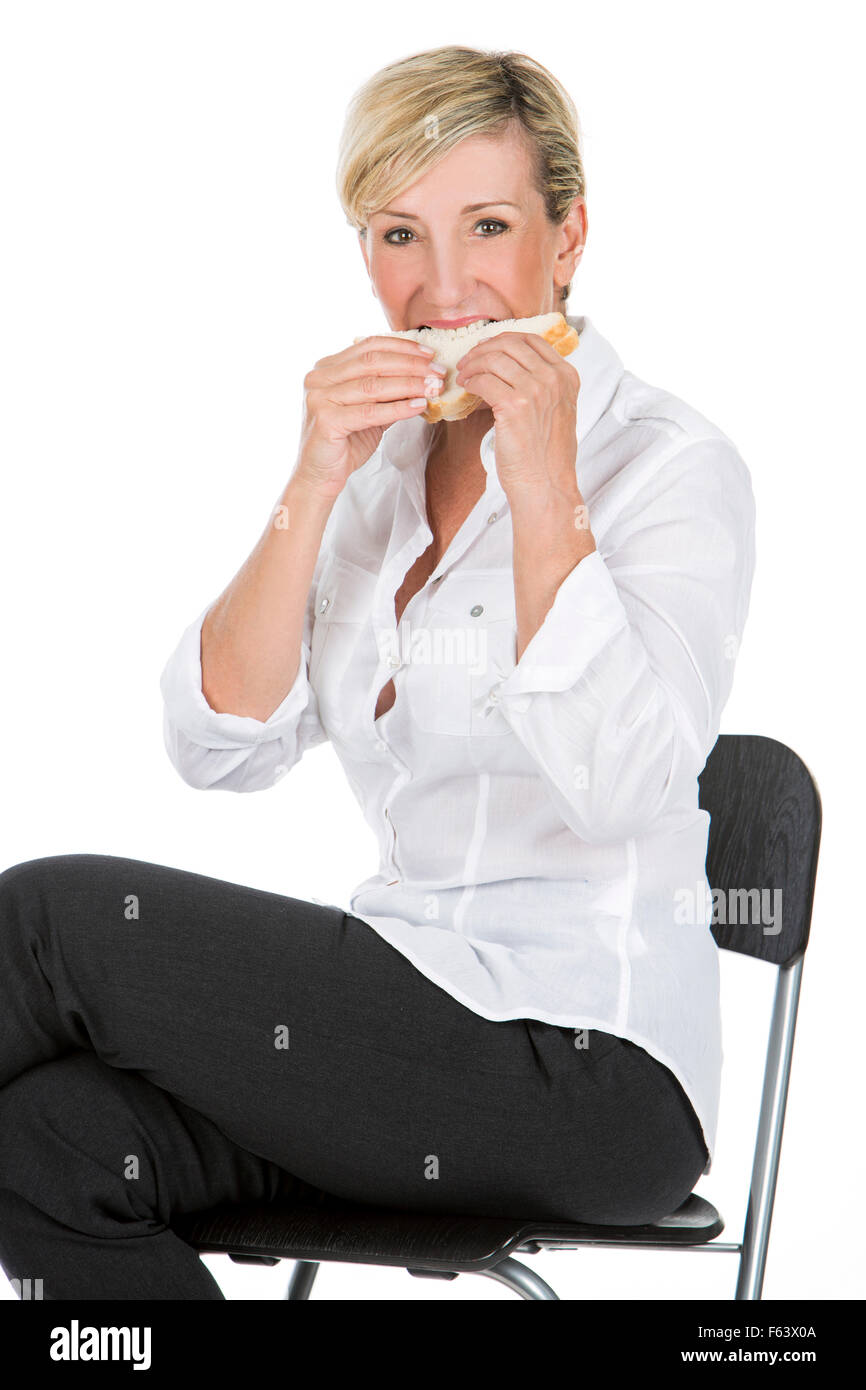 Woman sat on chair hi-res stock photography and images - Alamy