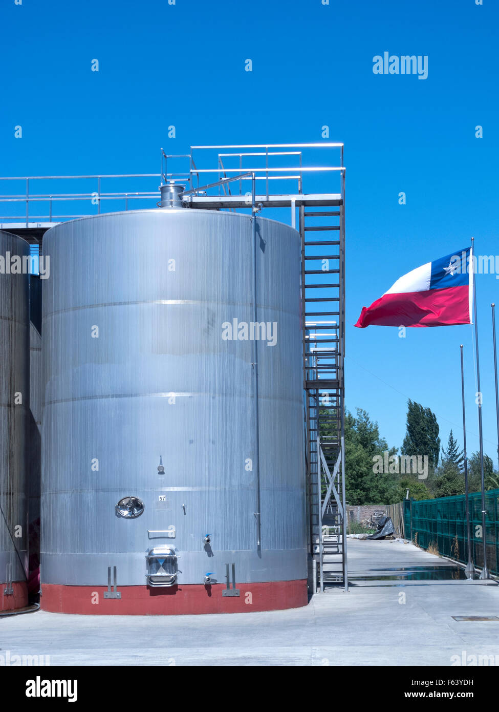 Some wine metallic fermentation tanks. Wine industry in Chile Stock ...