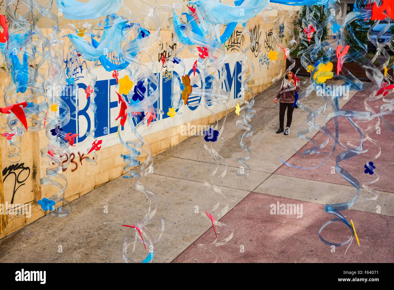 Benidorm, Spain. 11th November, 2015. Banners and decorations festoon ...