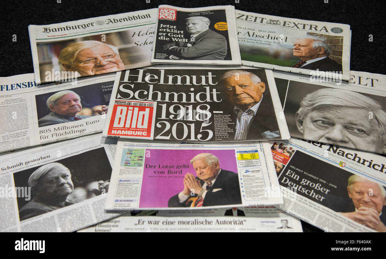 ILLUSTRATION - Newspapers with the front page featuring former German ...