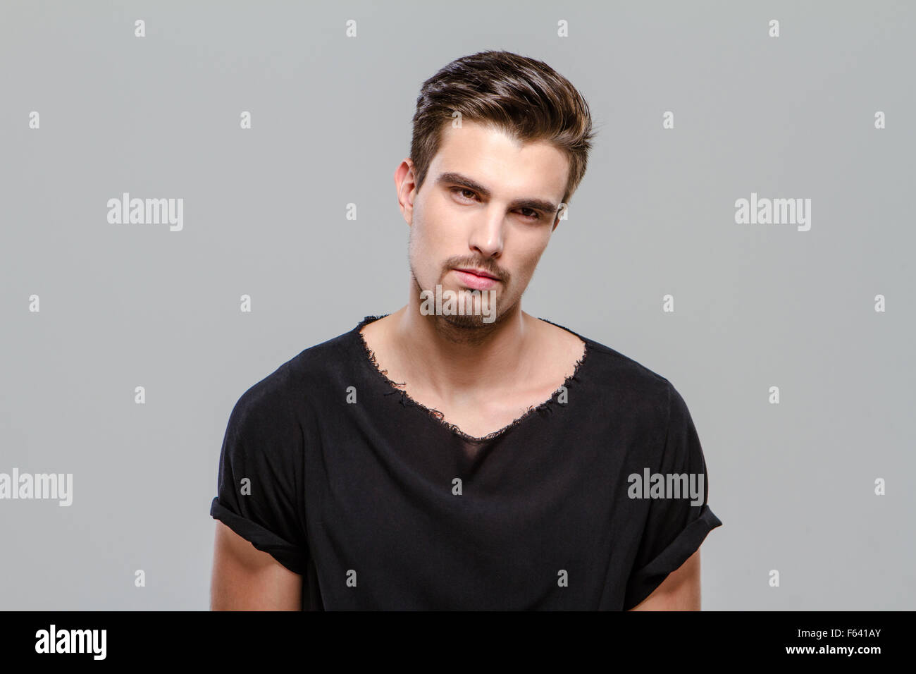 Man in black t shirt hi-res stock photography and images - Alamy