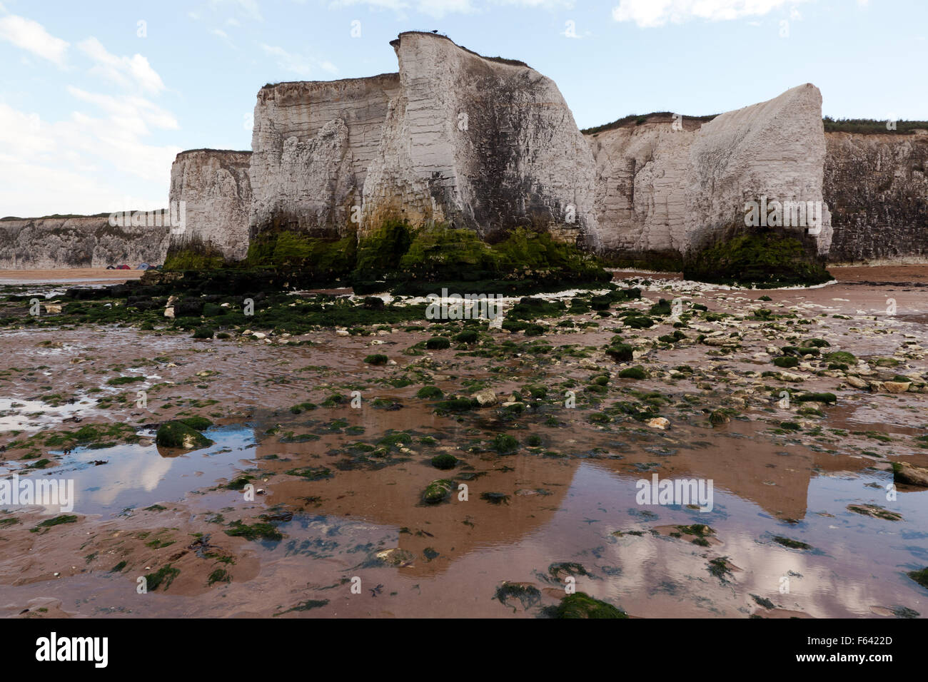 Low tide at Botany Bay, Broadstairs, Kent. Showing rock pools, Sea ...