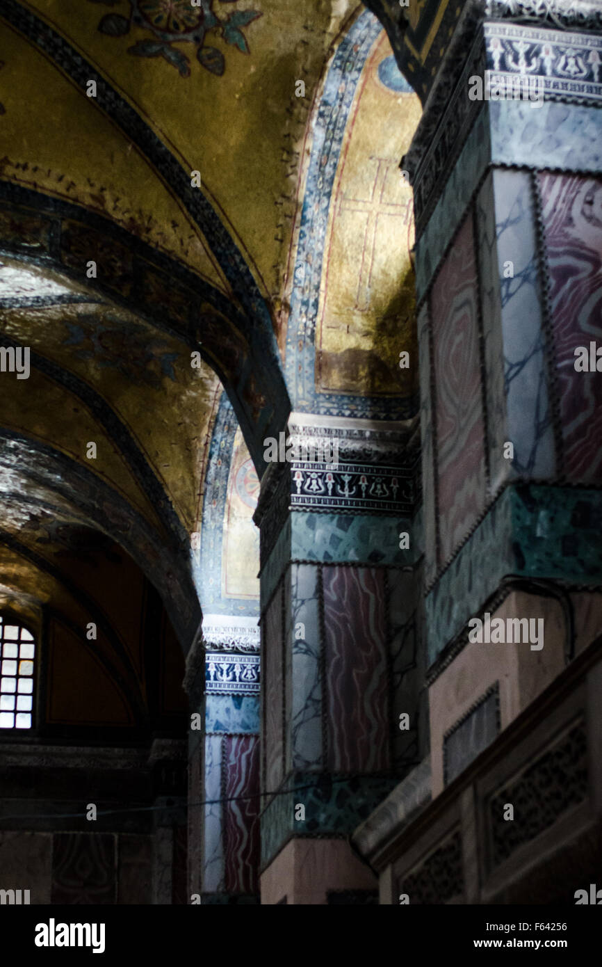 Historic religious mural depicts Christ among ancient architecture in a ...