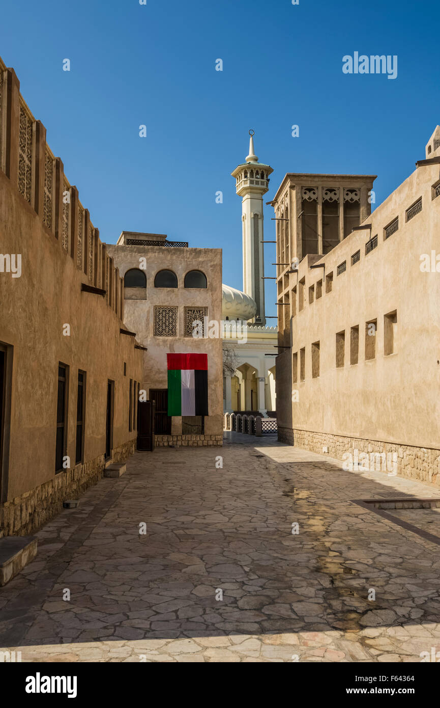 Dubai. Dubai Bastakia Heritage Village Quarter located adjacent to ...