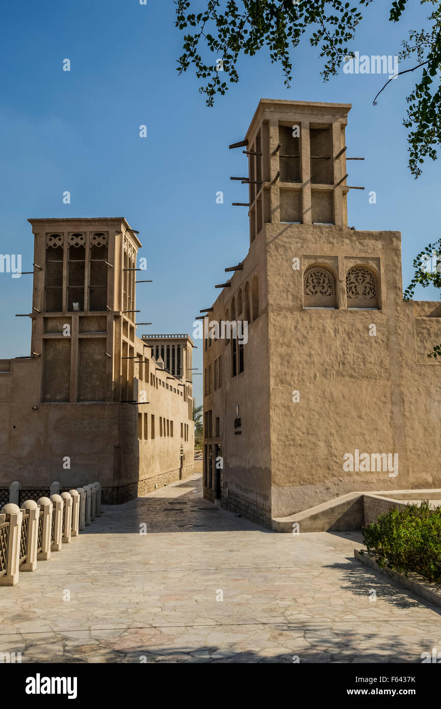 Dubai. Dubai Bastakia Heritage Village Quarter located adjacent to ...