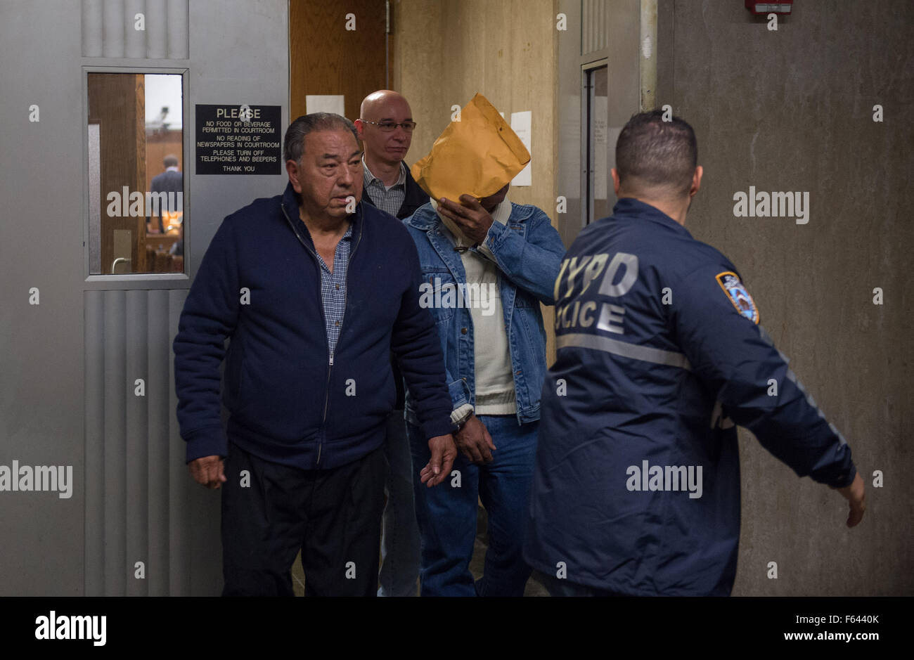 New York, NY, USA. 10th Nov, 2015. Defendant Lawrence Lopez, left and ...