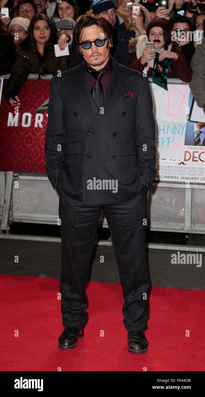 Jan 19, 2015 - London, England, UK - Johnny Depp attending Mortdecai UK ...