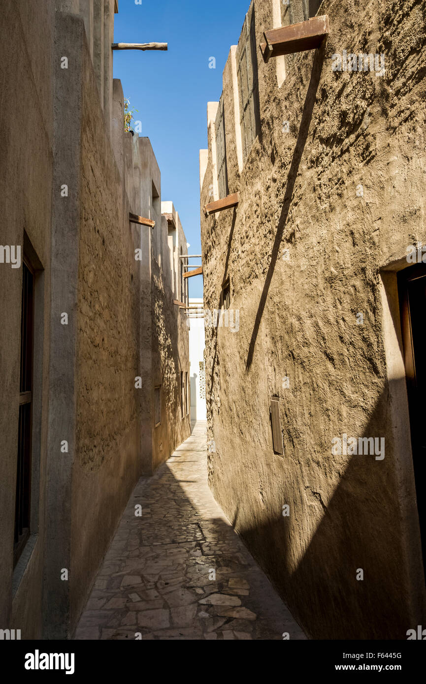 Dubai. Dubai Bastakia Heritage Village Quarter located adjacent to ...