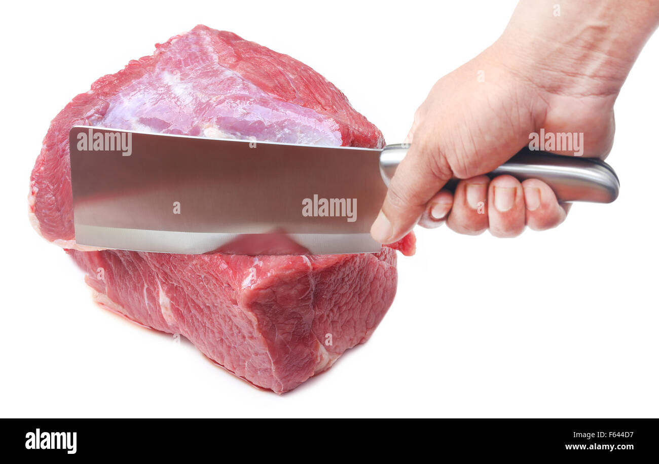 Closeup hand cutting steak knife hi-res stock photography and images ...