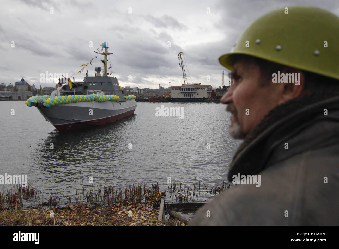 Kiev, Ukraine. 11th Nov, 2015. A small armored artillery boat class ...