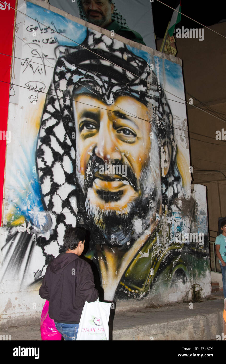 Beirut Lebanon. 11th November 2015. A mural portrait of former ...