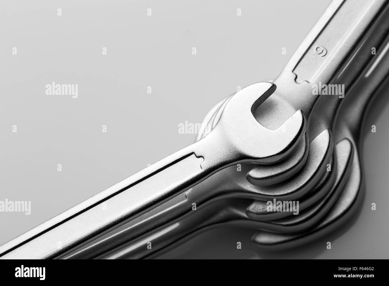 Set of open end wrenches Stock Photo - Alamy