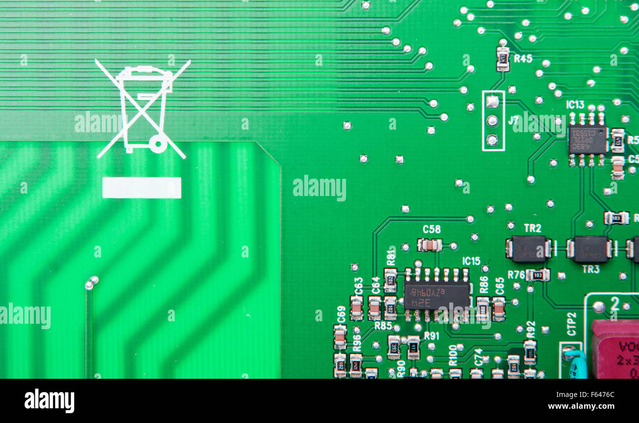 Close up of a green computer circuit Stock Photo - Alamy