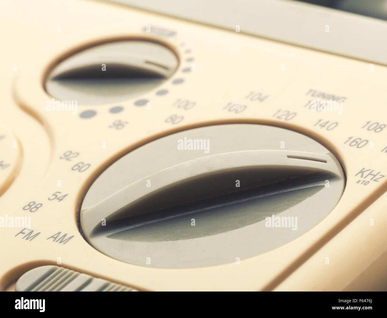 Beige control panel of radio with buttons, closeup picture Stock Photo ...