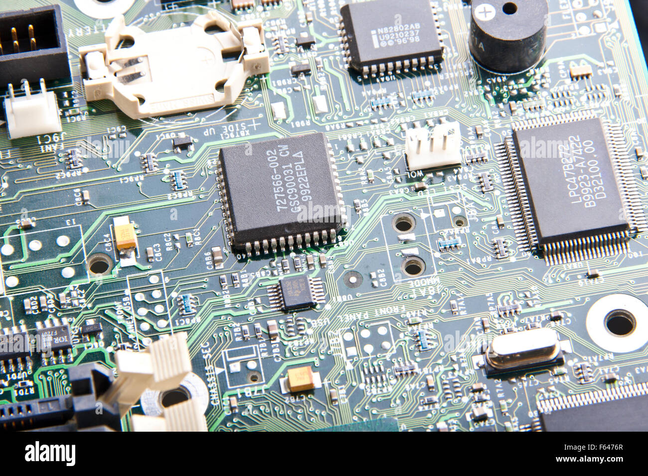 Computer motherboard parts and circuits Stock Photo - Alamy