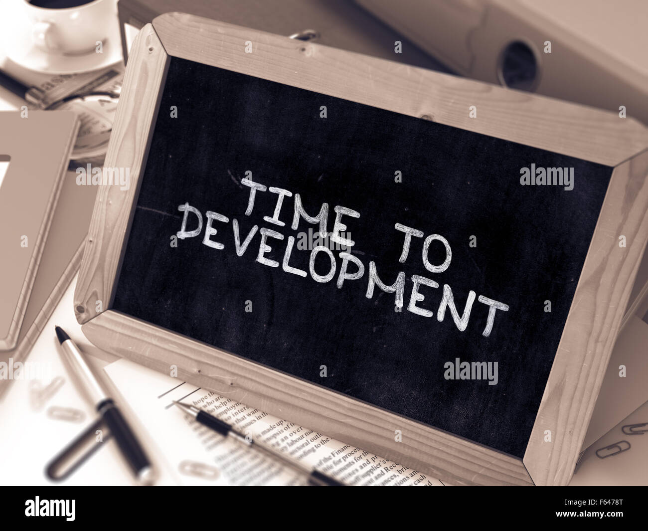 Time to Development. Inspirational Quote Hand Drawn on Chalkboard on ...