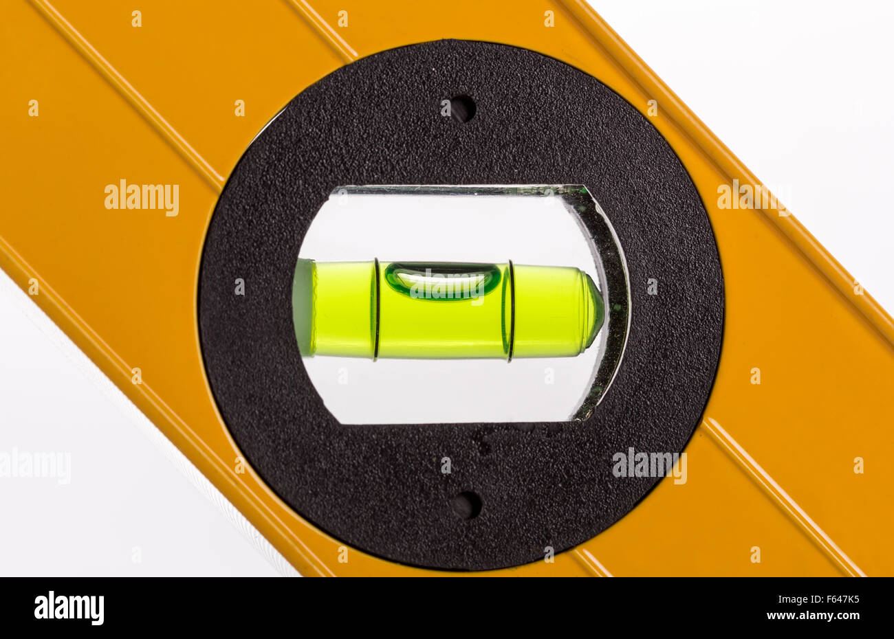 A closeup of industrial green bubble level Stock Photo - Alamy