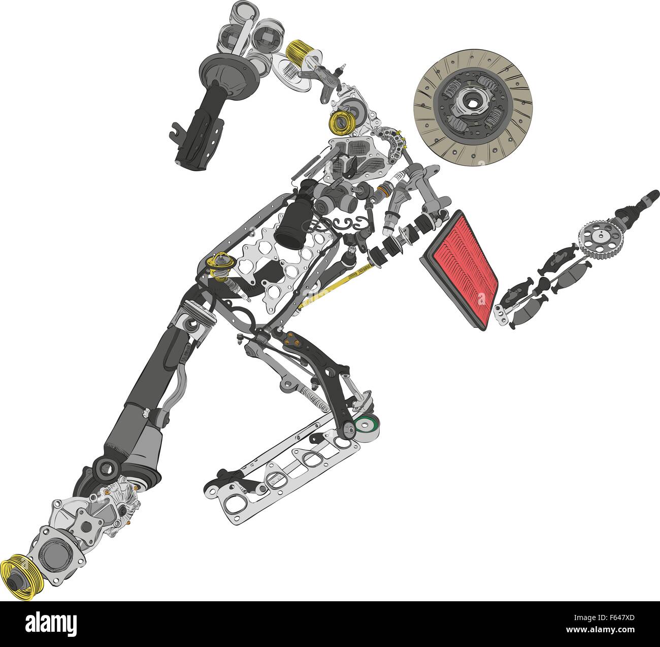 Man engine shaft Stock Vector Images - Alamy