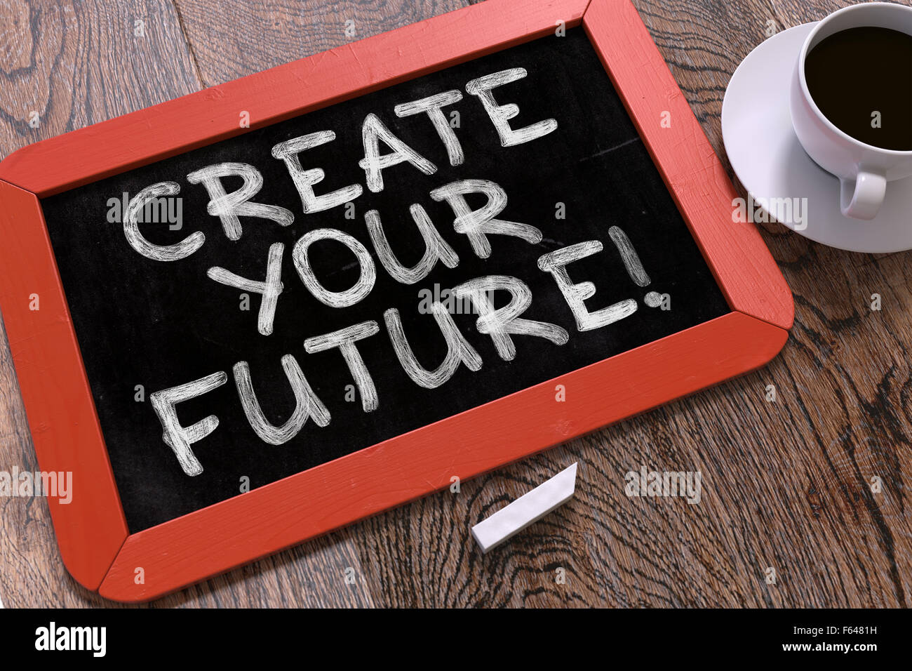 Create Your Future - Inspirational Quote Hand Drawn on Red Chalkboard ...