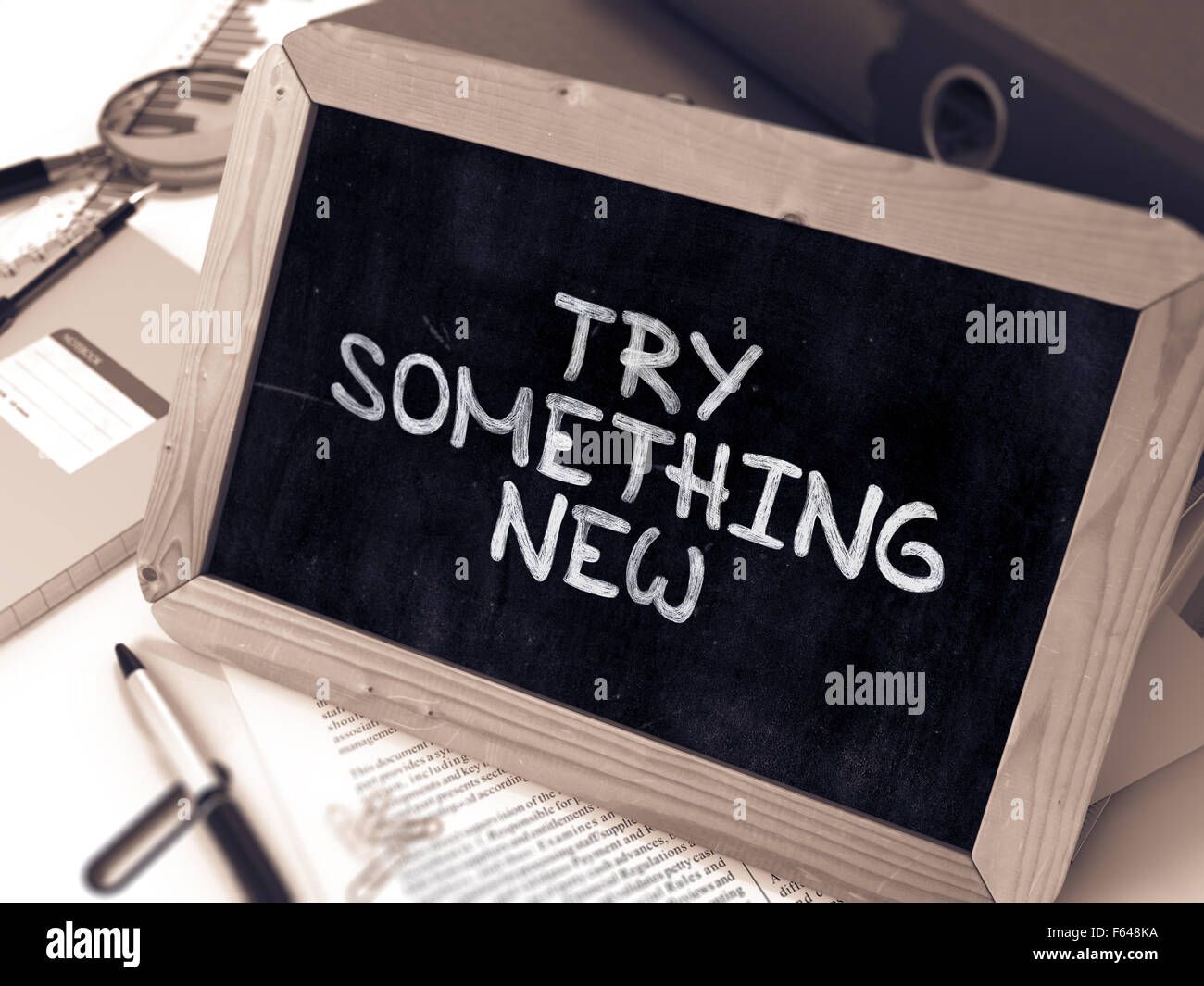 Try Something New - Inspirational Quote Handwritten on Chalkboard ...