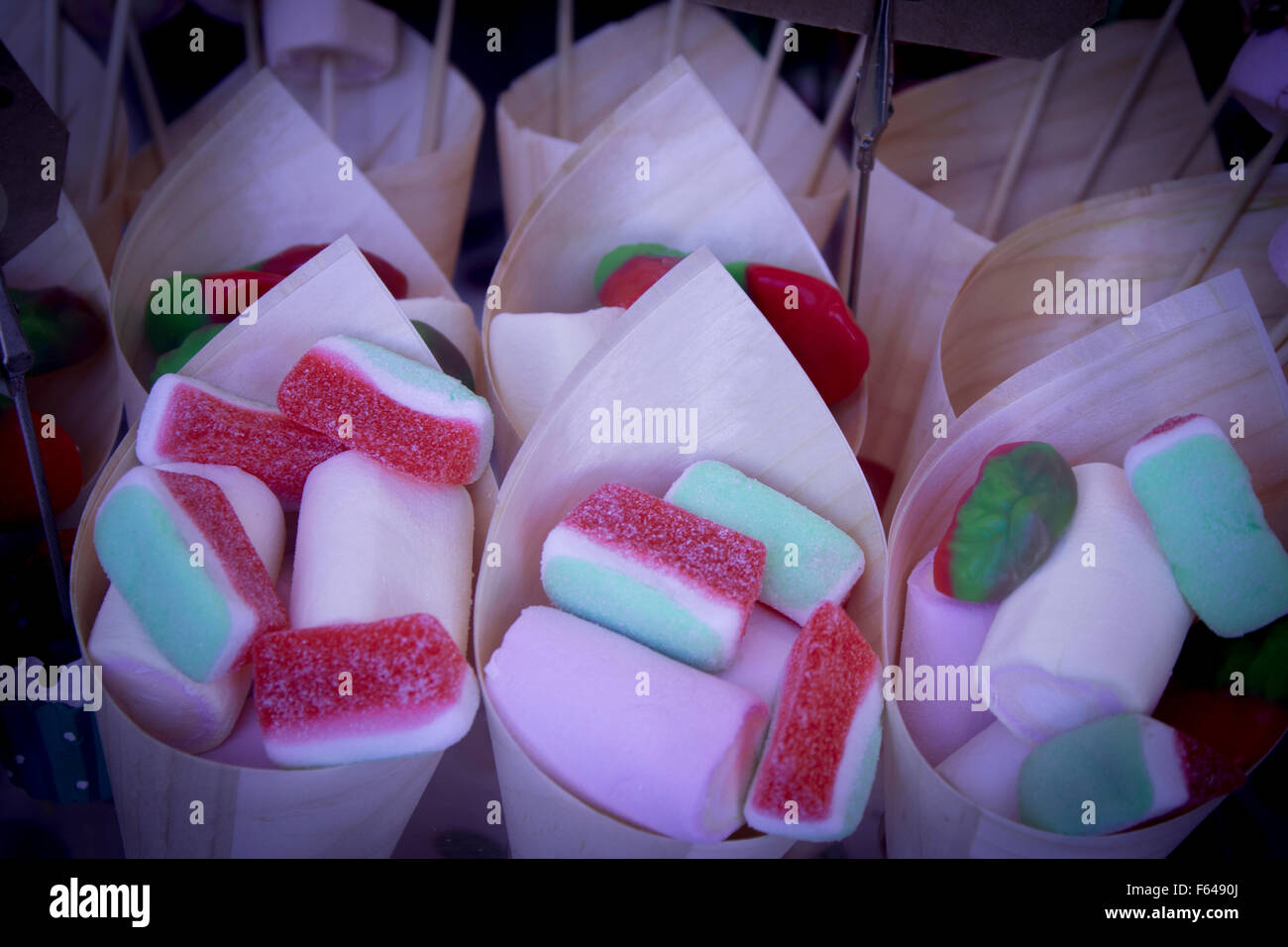 Candys in paper cones Stock Photo - Alamy