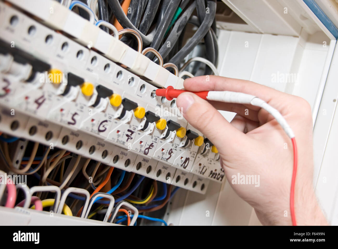 Fusebox electrician man hi-res stock photography and images - Alamy