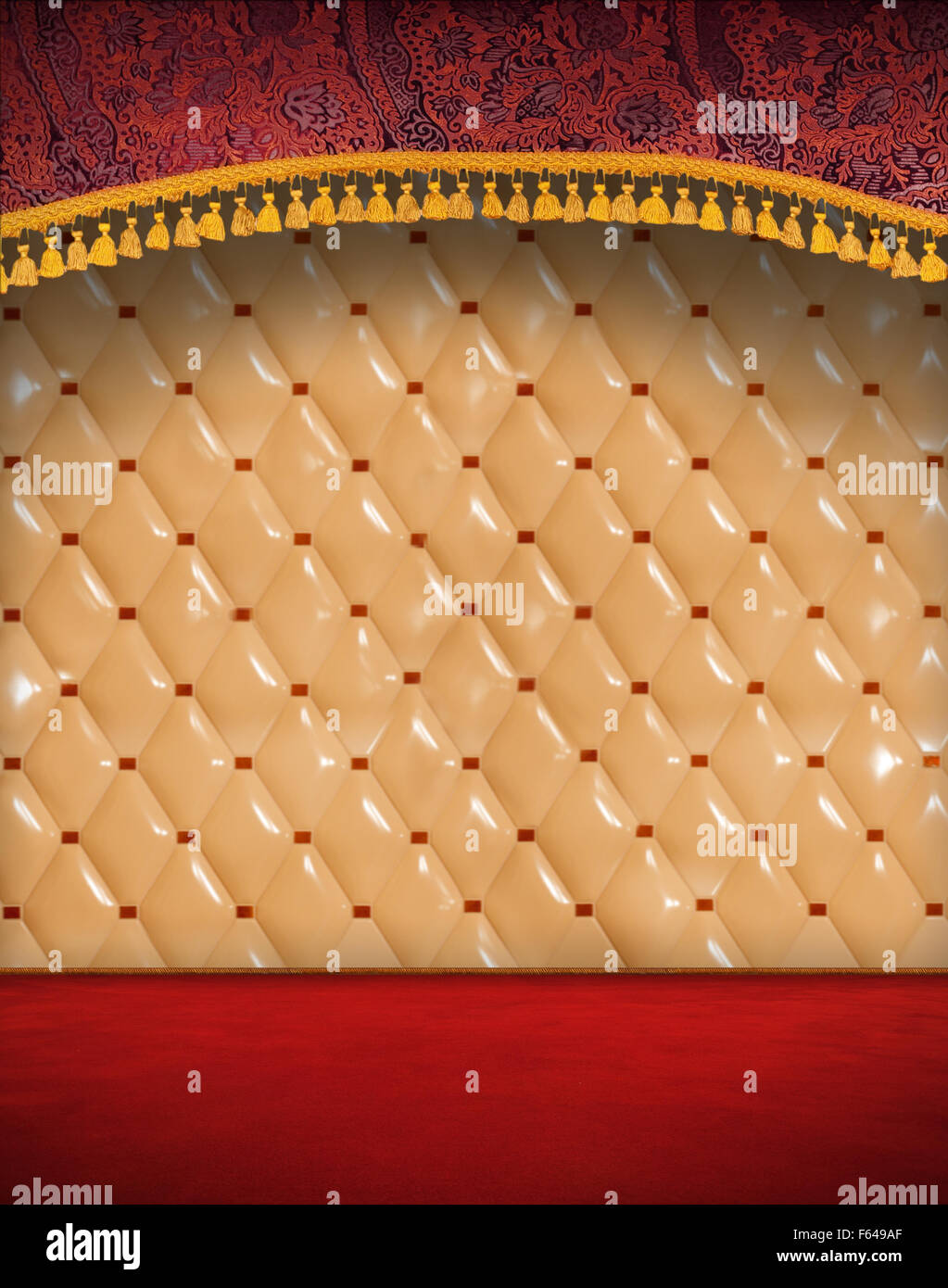 Interior of red vintage room Stock Photo - Alamy