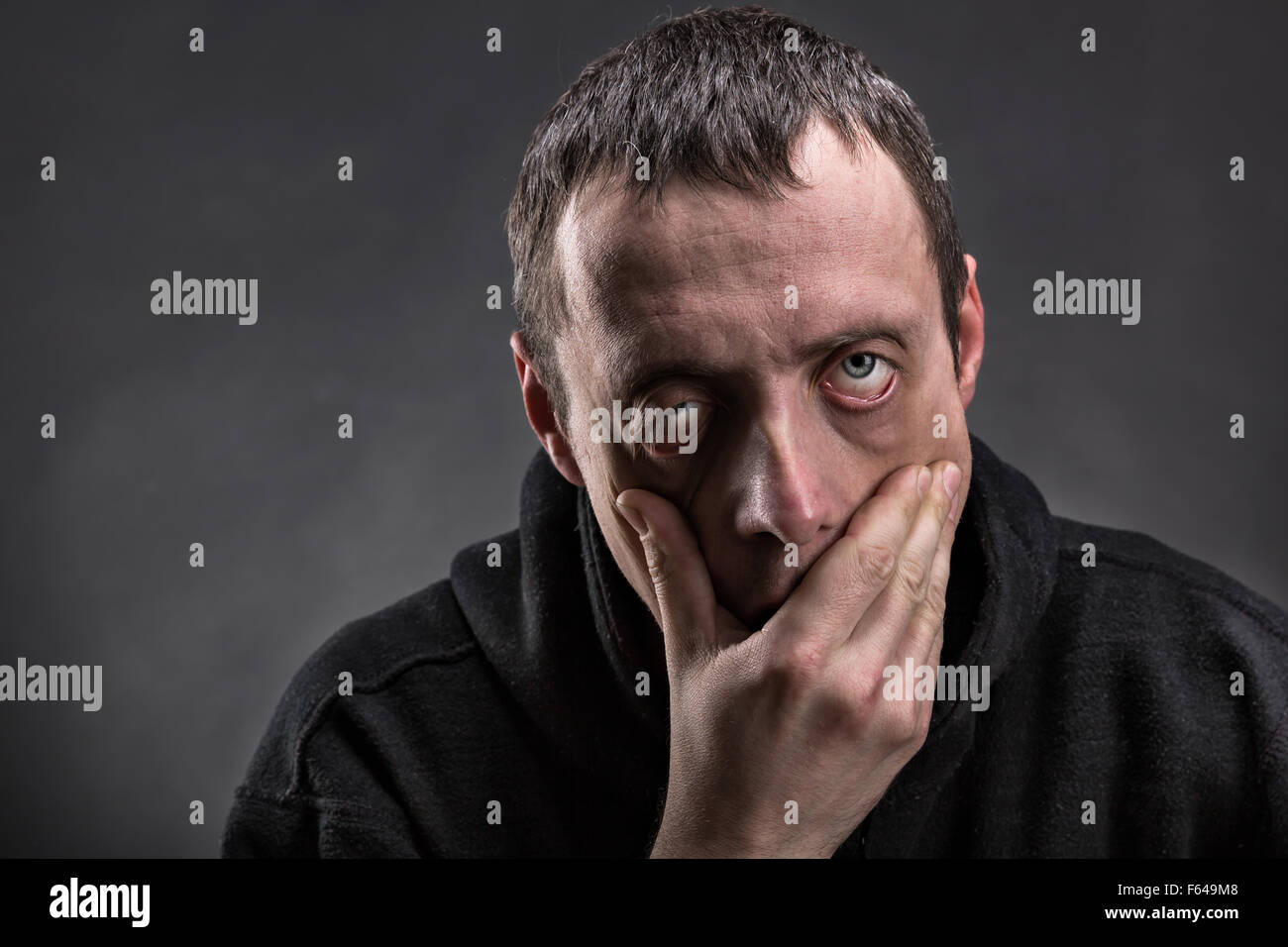 Portrait of an exhausted man Stock Photo - Alamy
