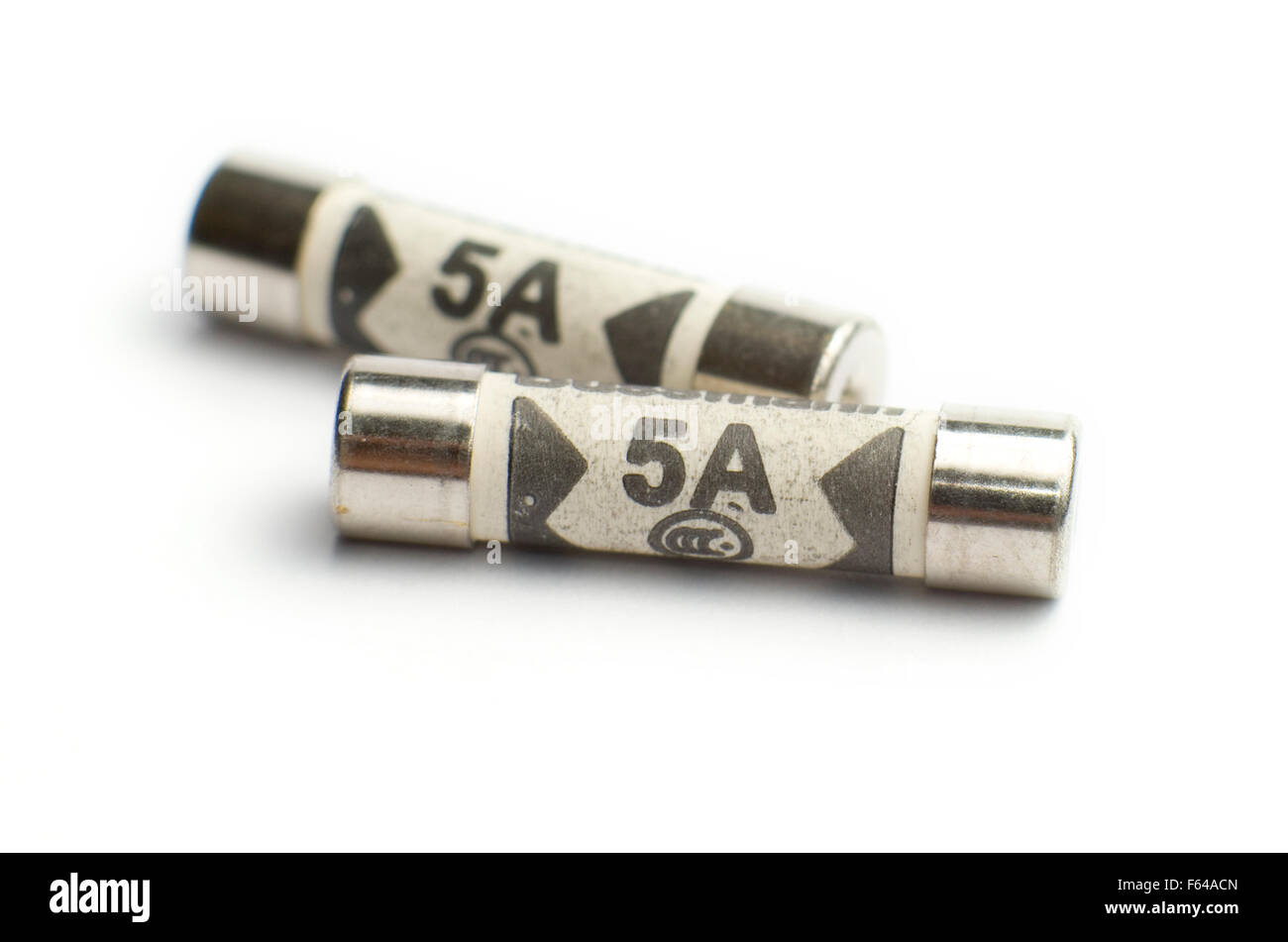 UK Domestic plug 5A fuses on a white background Stock Photo - Alamy