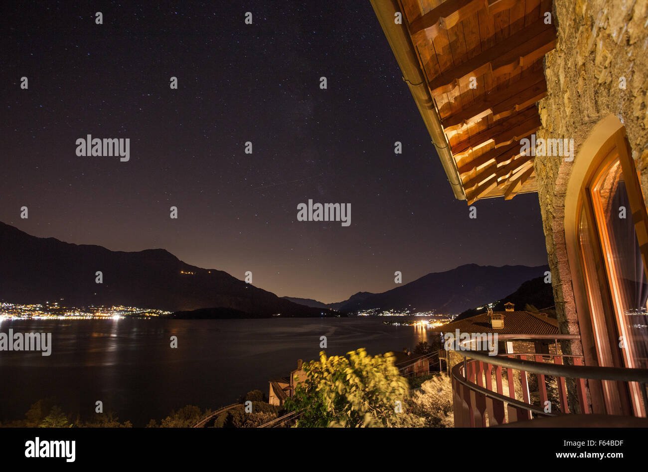 Lake Como at night Stock Photo - Alamy